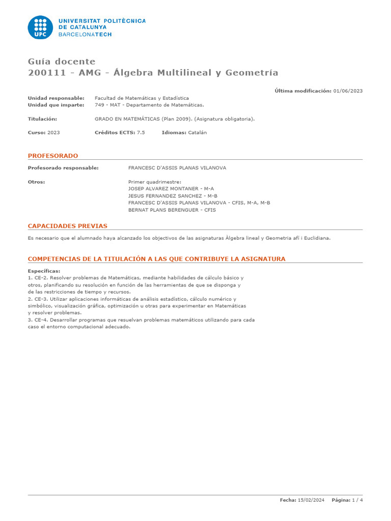 Guía Docente 200111 - AMG - Álgebra Multilineal y Geometría ...