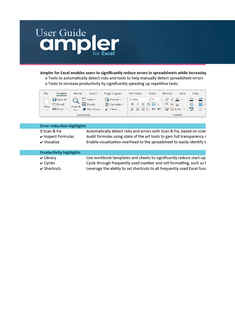 Ampler User Guide For Excel Pdf Microsoft Excel Spreadsheet