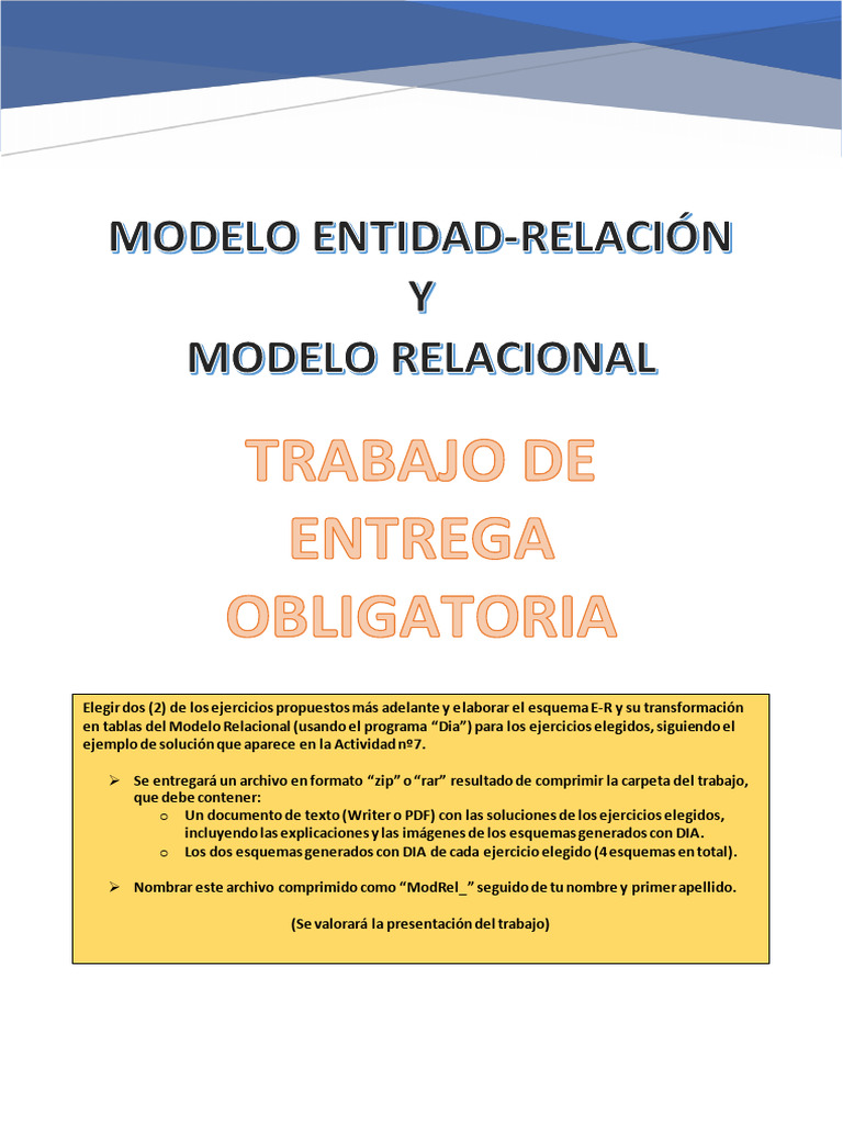 Trabajo Sobre Modelo E-R y Relacional-1 | PDF | Bases de datos | Archivo de computadora