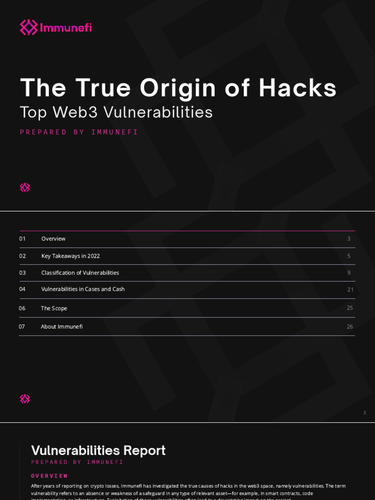 Immunefi Report the True Origin of Hacks Top Web3 Vulnerabilities (1) | PDF | Vulnerability ...