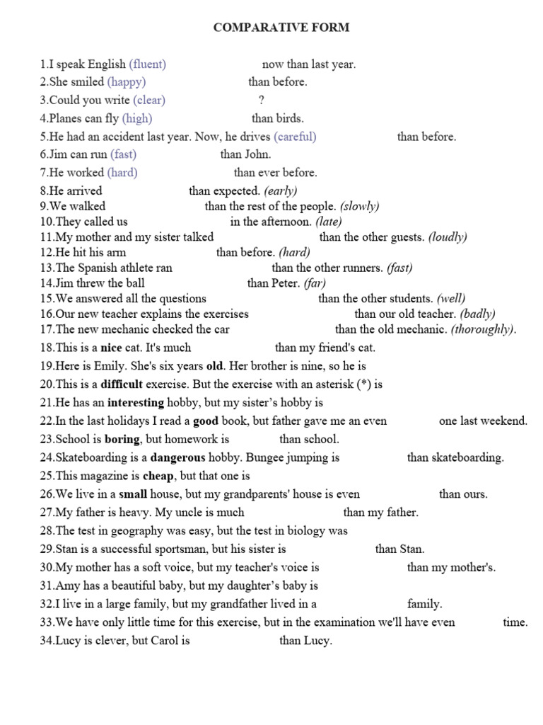 Comparative Form 1 | PDF