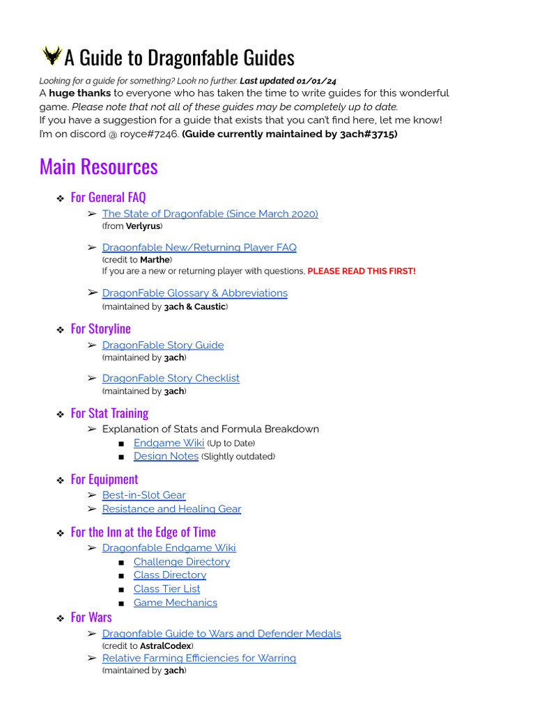 Comprehensive Dragonfable Guide 2024 | PDF | Role Playing Video Games ...