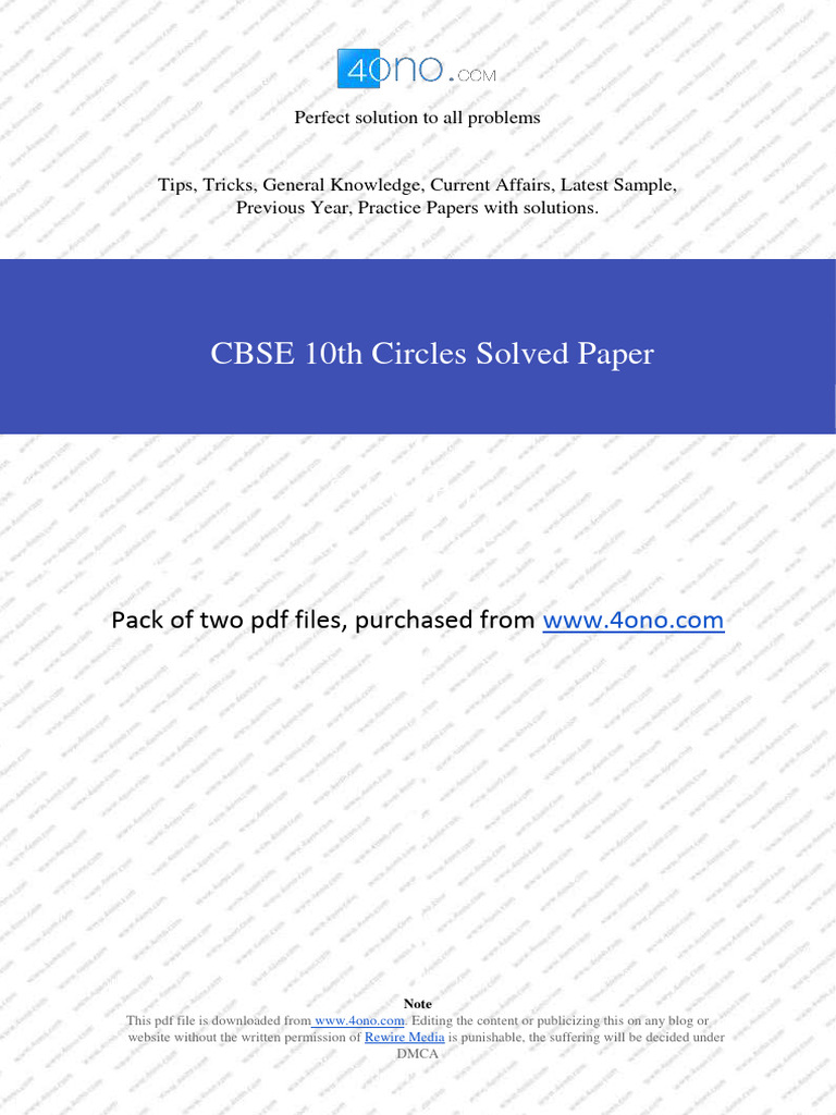 Chapter 10 - Circles | PDF | Circle | Perpendicular
