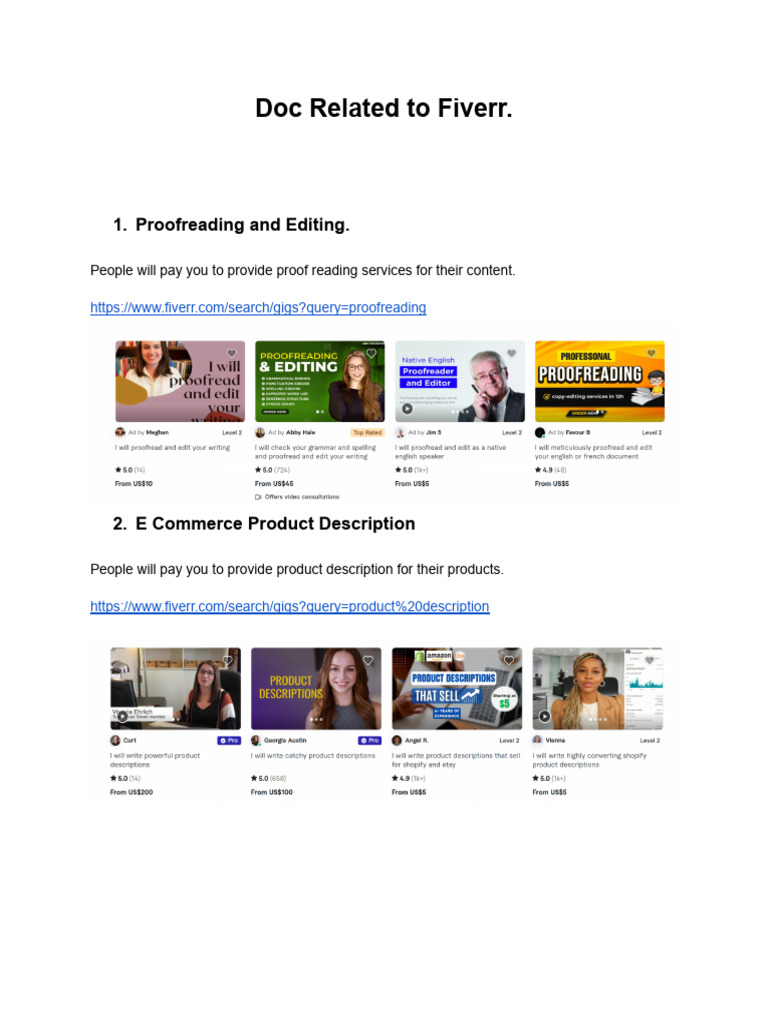 Fiverr Freelancing Services Guide | PDF | Computers
