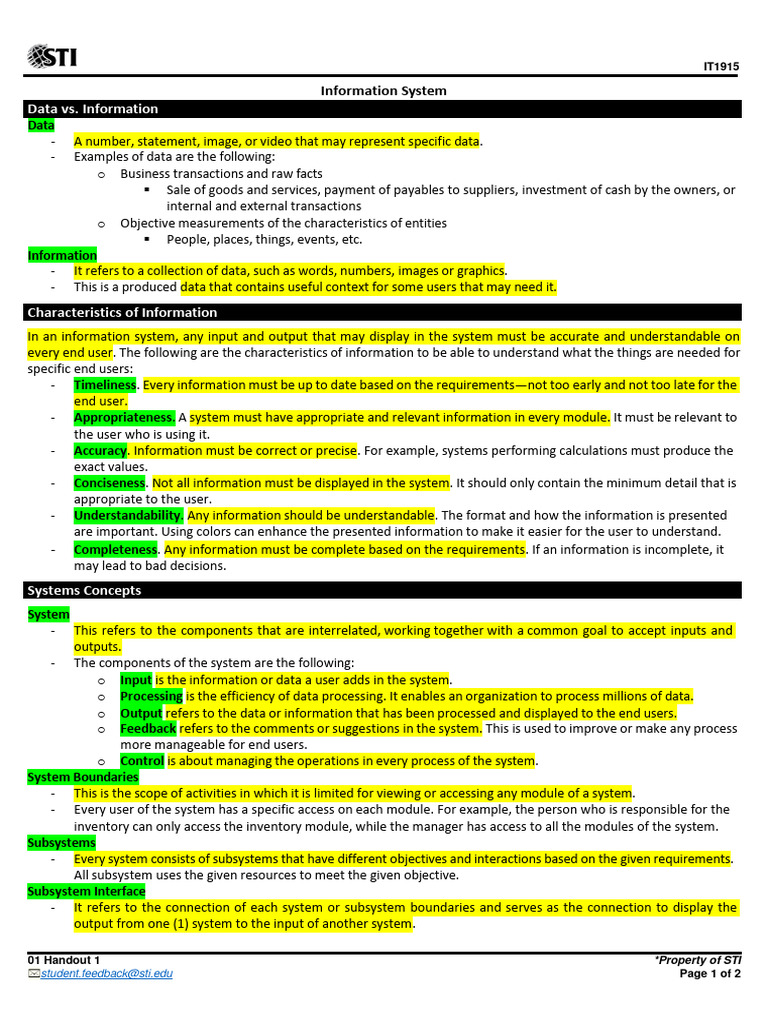 Understanding Information Systems Concepts | PDF | System | Information System