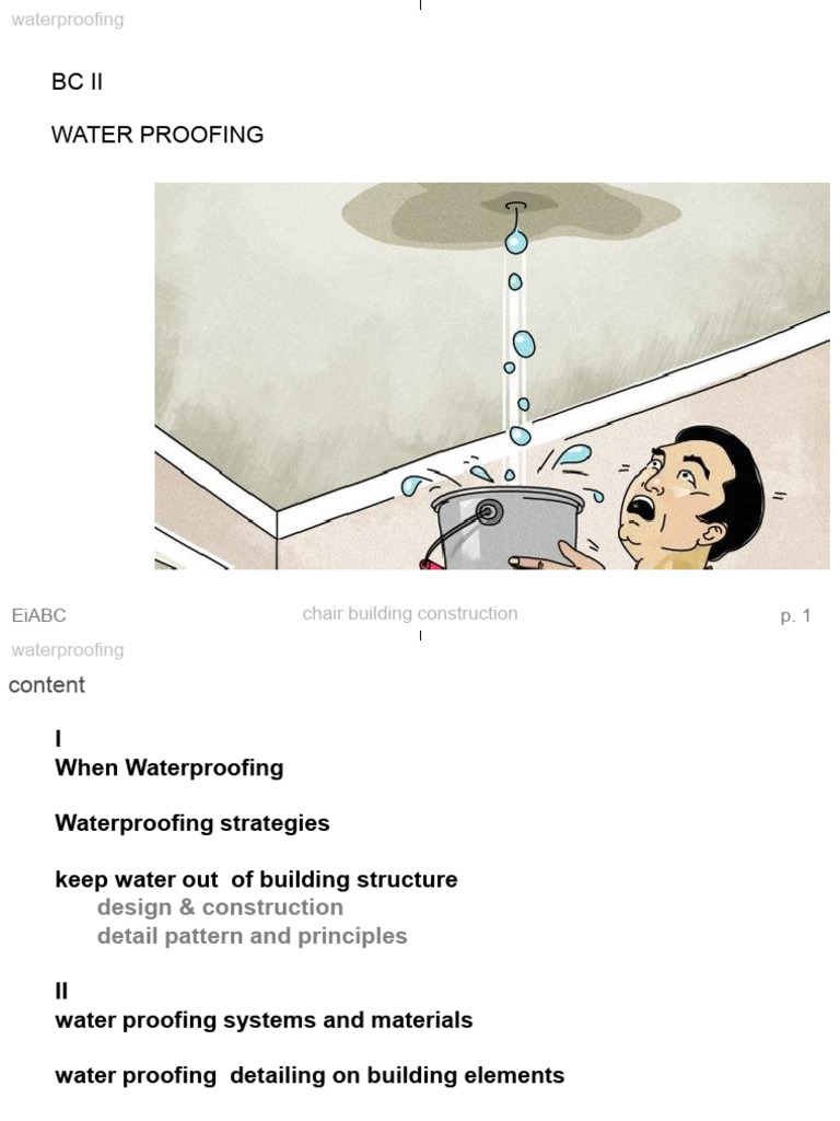 Water Proofing Pdf Building Engineering Building Materials