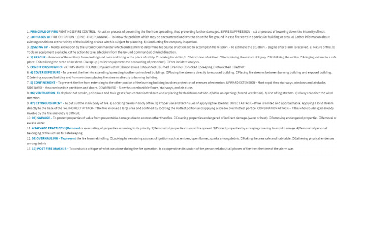 10 Phases of Fire Fighting Operation | PDF