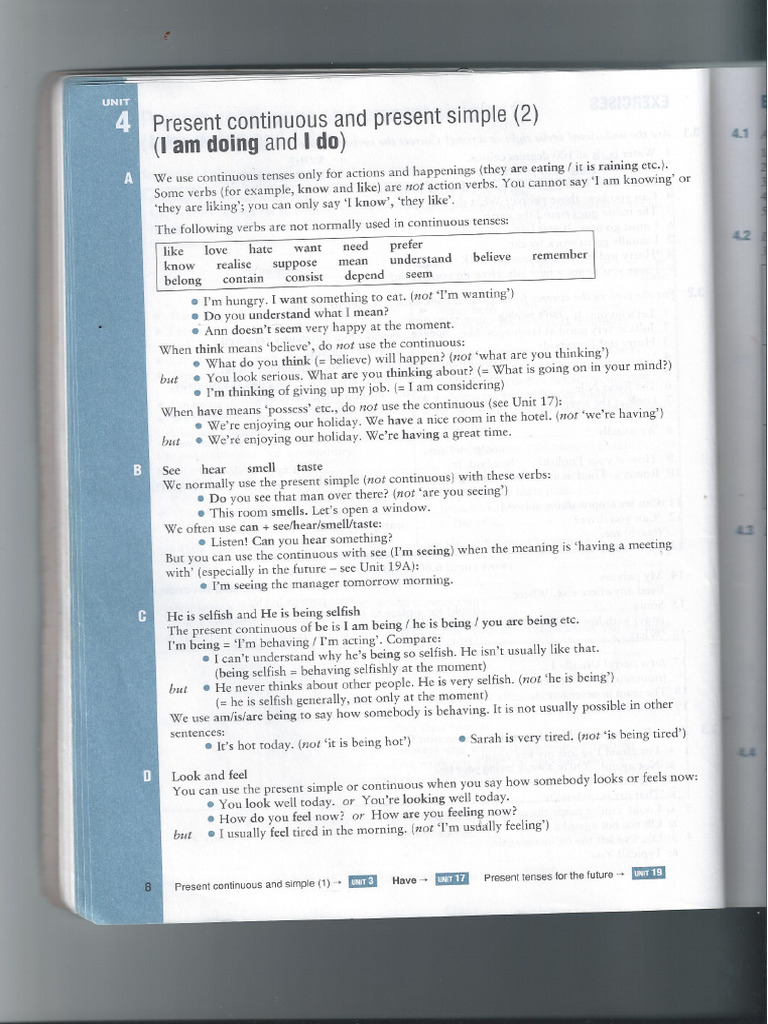 Unit 4 Present Continuous and Present Simple 2 | PDF