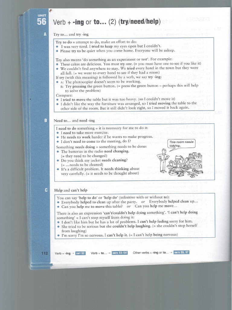 Unit 56 Verb Ing To 2 Try Need Help Etc | PDF