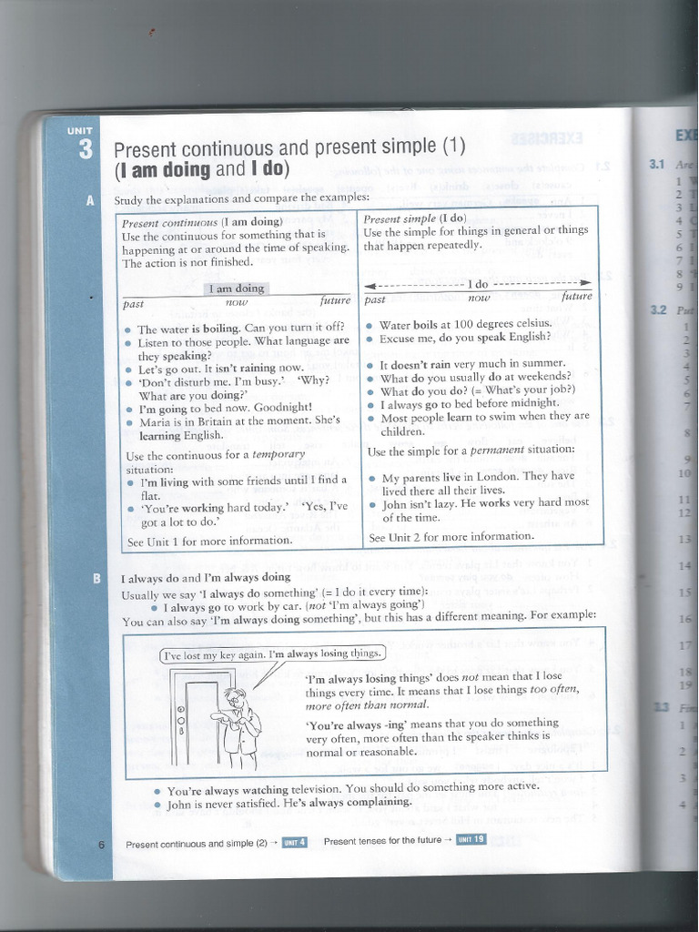Unit 3 Present Continuous and Present Simple 1 | PDF