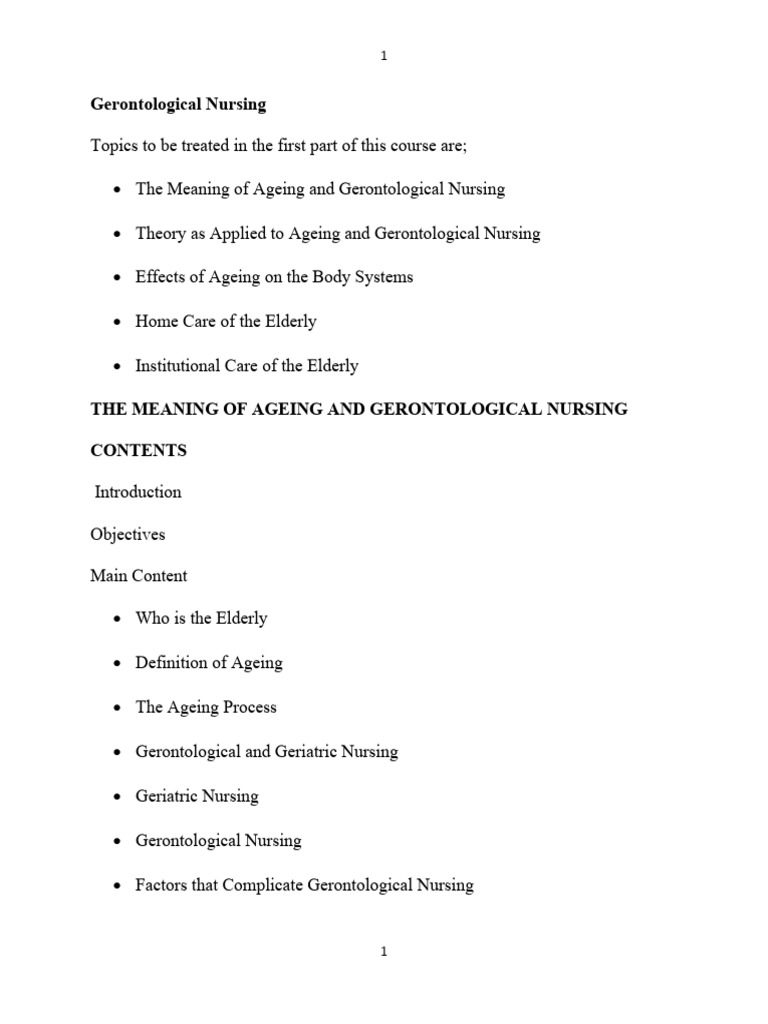 Gerontological Nursing 2 | PDF | Skin | Gerontological Nursing