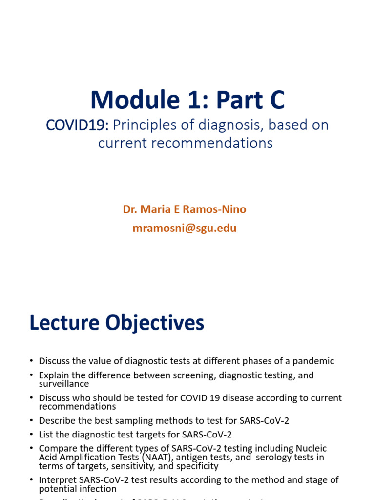 COVID19 Module 1 Section C Diagnostics Ramos-Nino | PDF | Serology | Infection
