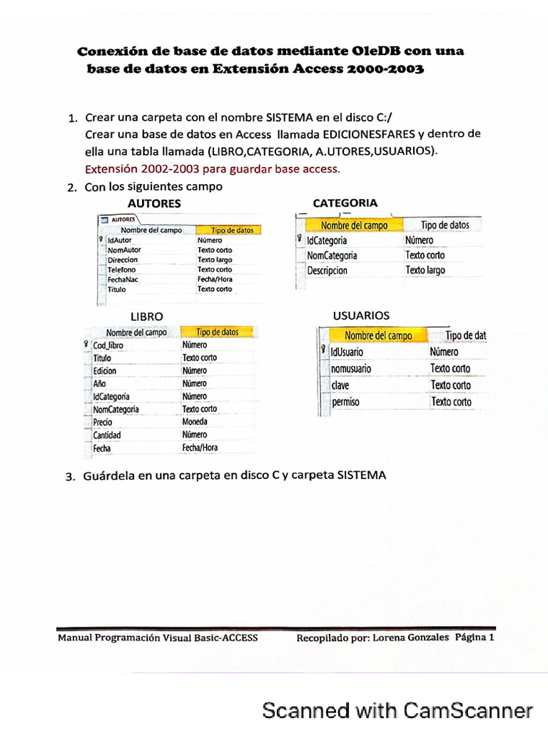Conexión Base Datos Access | PDF