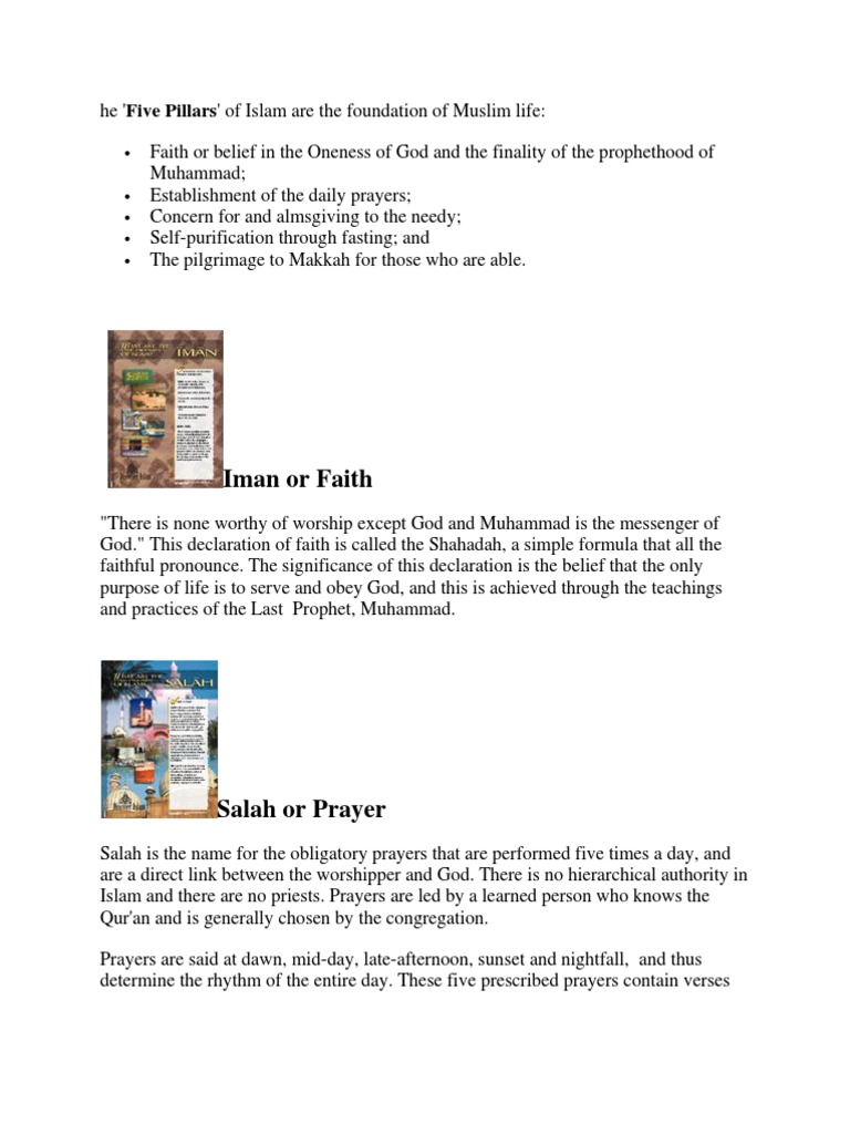 Five Pillas of Islam | PDF | Hajj | Muhammad