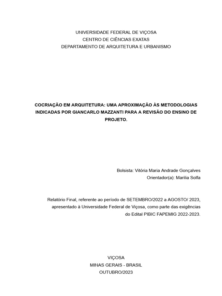 Relatório Final IC 2021-2022 | PDF | Etnografia | Design Thinking