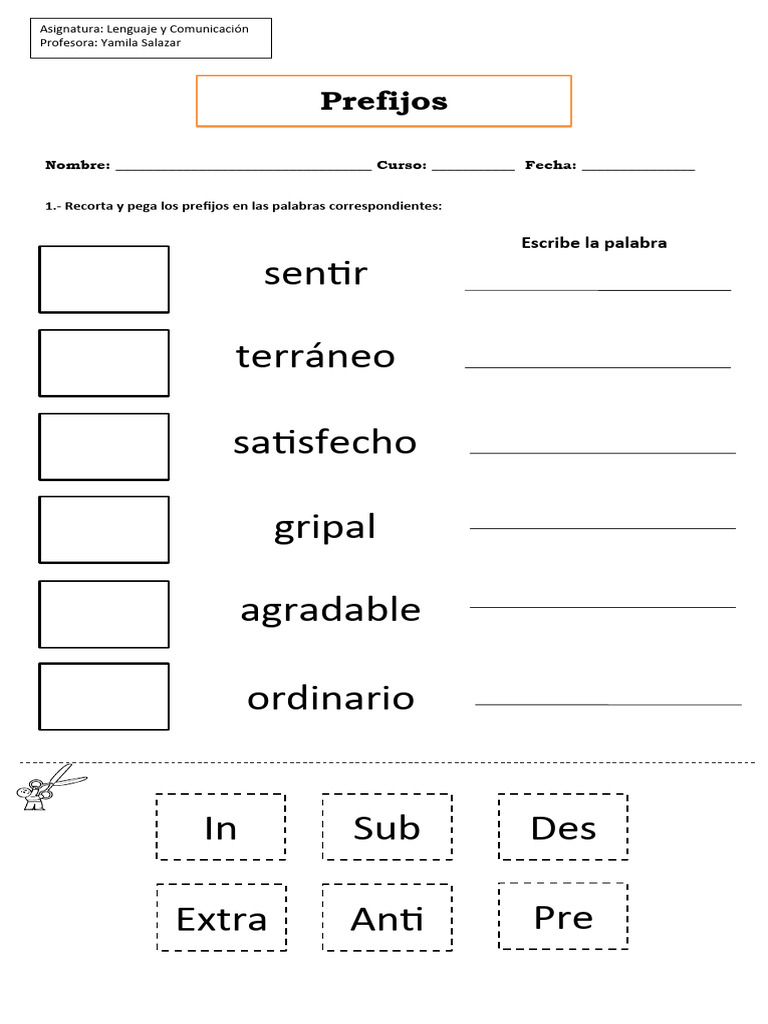Guia prefijos y sufijos 4 | PDF