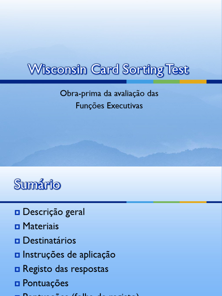 Wisconsin Card Sorting Test | PDF