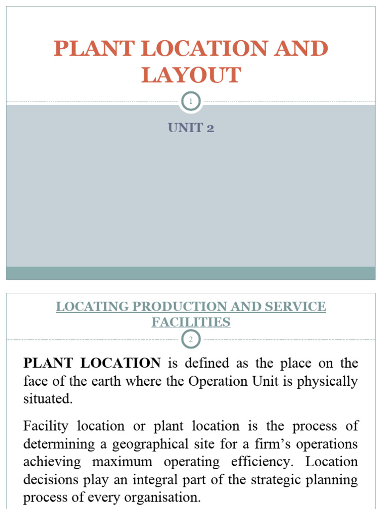 Unit - 2 Plant Location and Layout | Download Free PDF | Labour ...