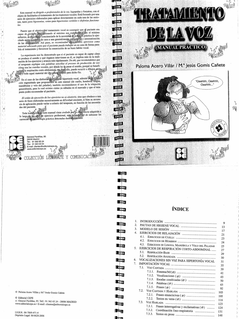 Tratamiento de La Voz. Manual Práctico | PDF