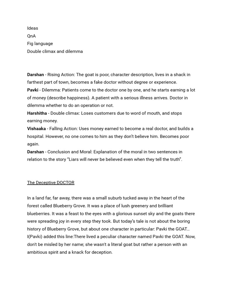 Ideas For Fable Draft | PDF | Conscience