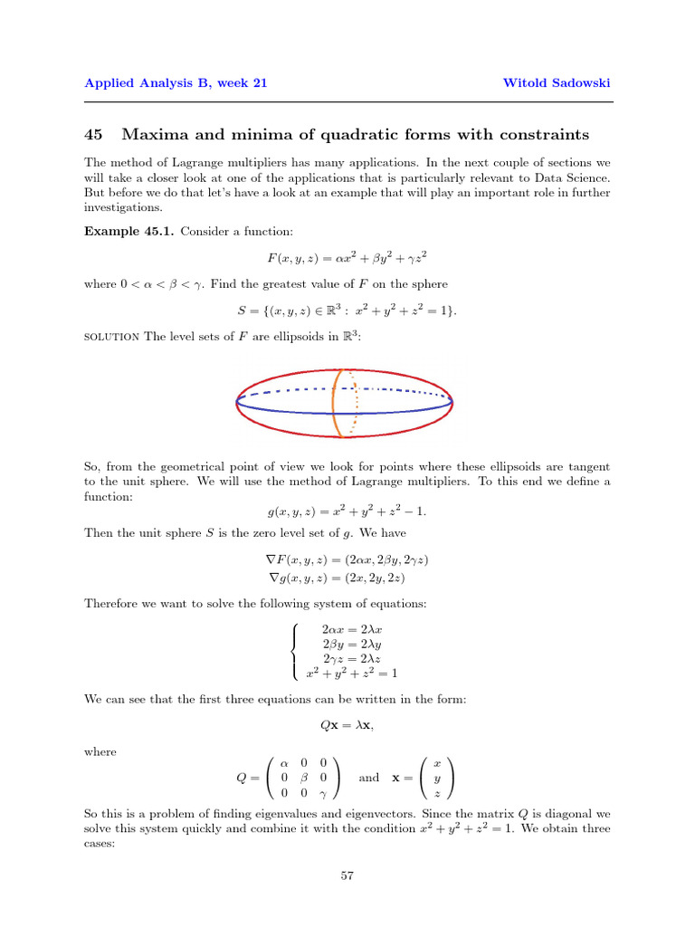 AAB Week 21 | PDF | Eigenvalues And Eigenvectors | Mathematical Concepts