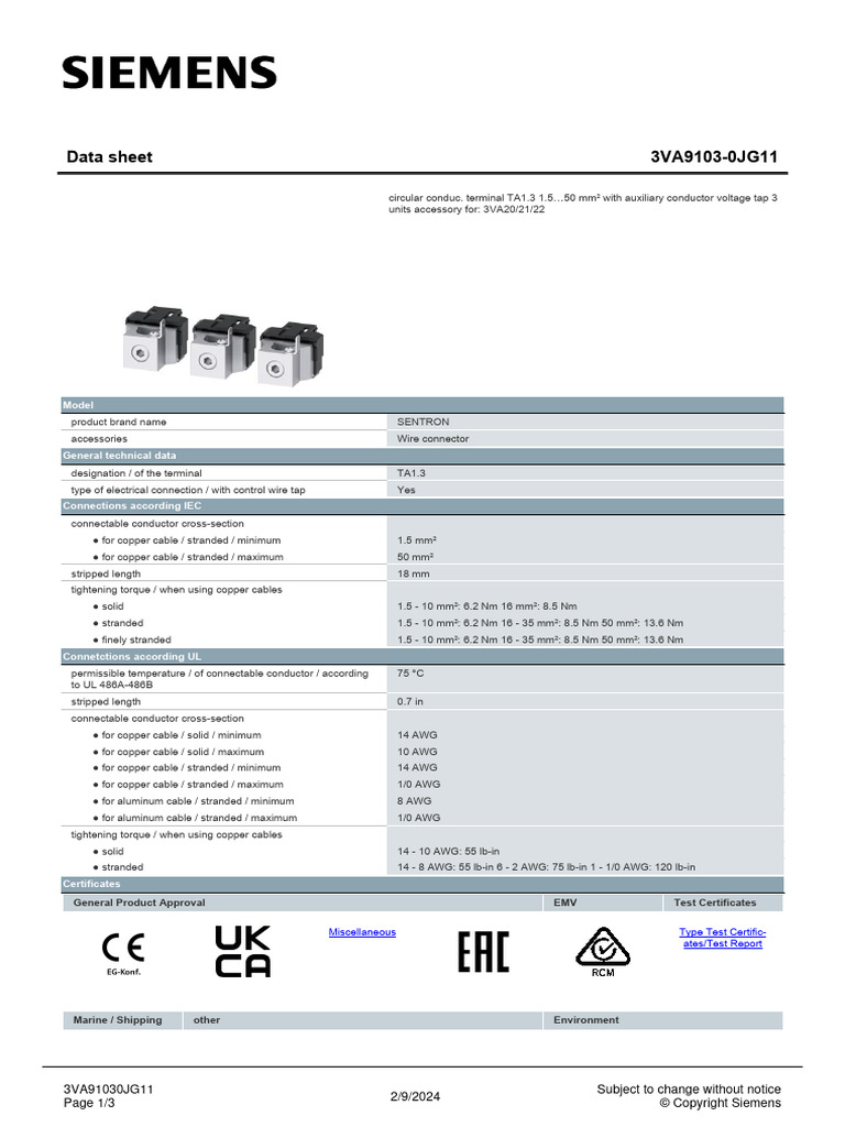 3VA91030JG11 Datasheet en | PDF | Electrical Conductor | Electrical ...
