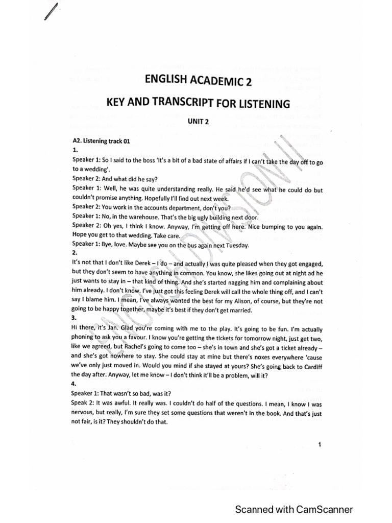 Transcript Academic Listening | PDF