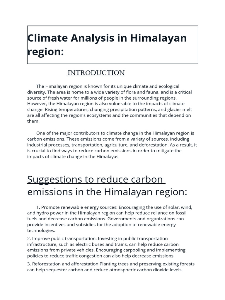 Climate Analysis in Himalayan Region | PDF | Climate Change | Himalayas