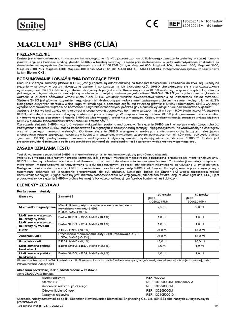 126 - SHBG IFU PL V3.1 | PDF