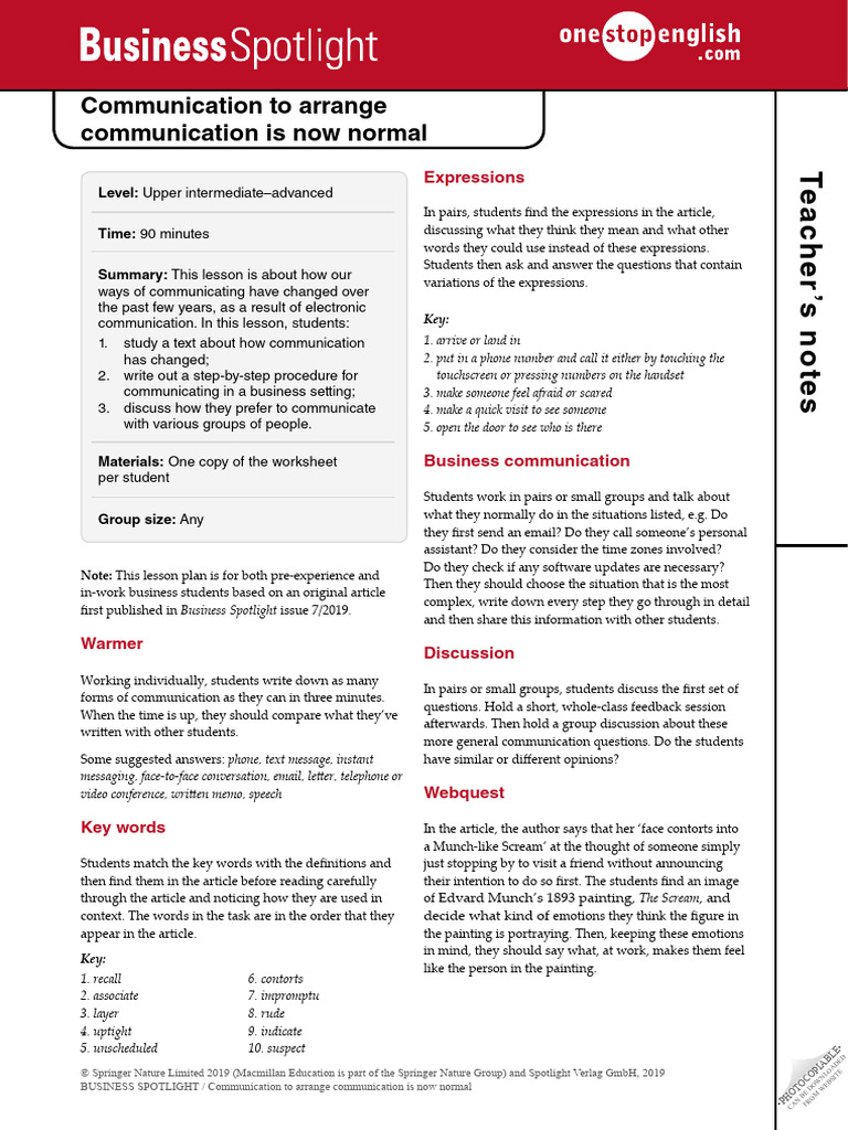 (Template) Business - Spotlight - Communication-Final-1 | PDF ...