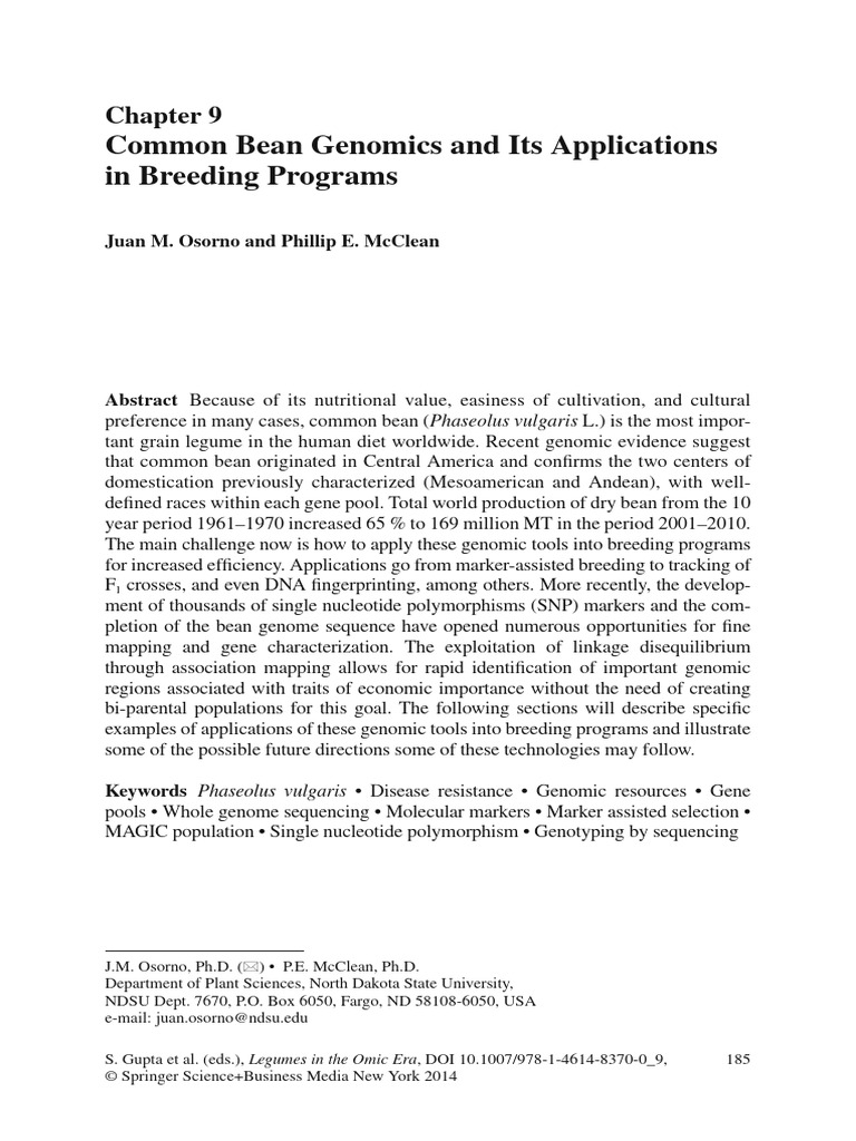 Common Bean Genomics in Breeding | PDF | Plant Breeding | Single ...