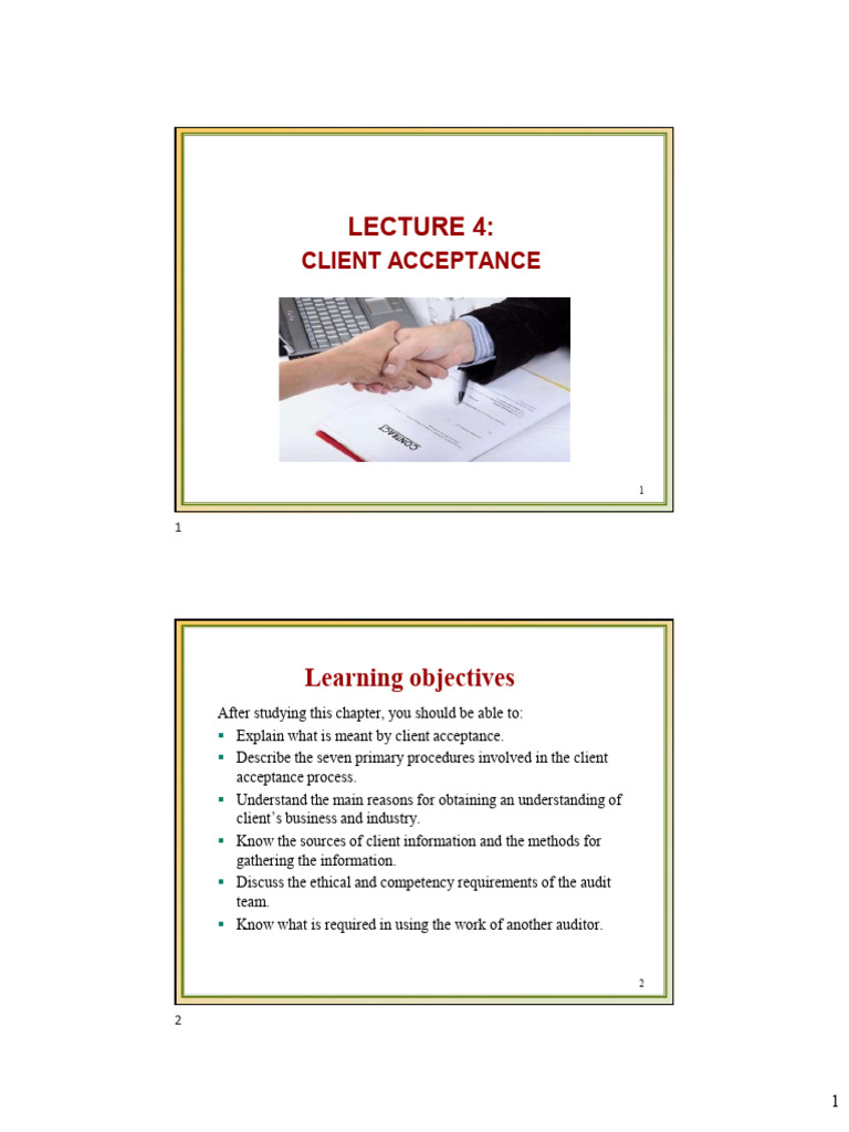 Slides - Lecture 4 - ST Version | PDF | Audit | Financial Audit