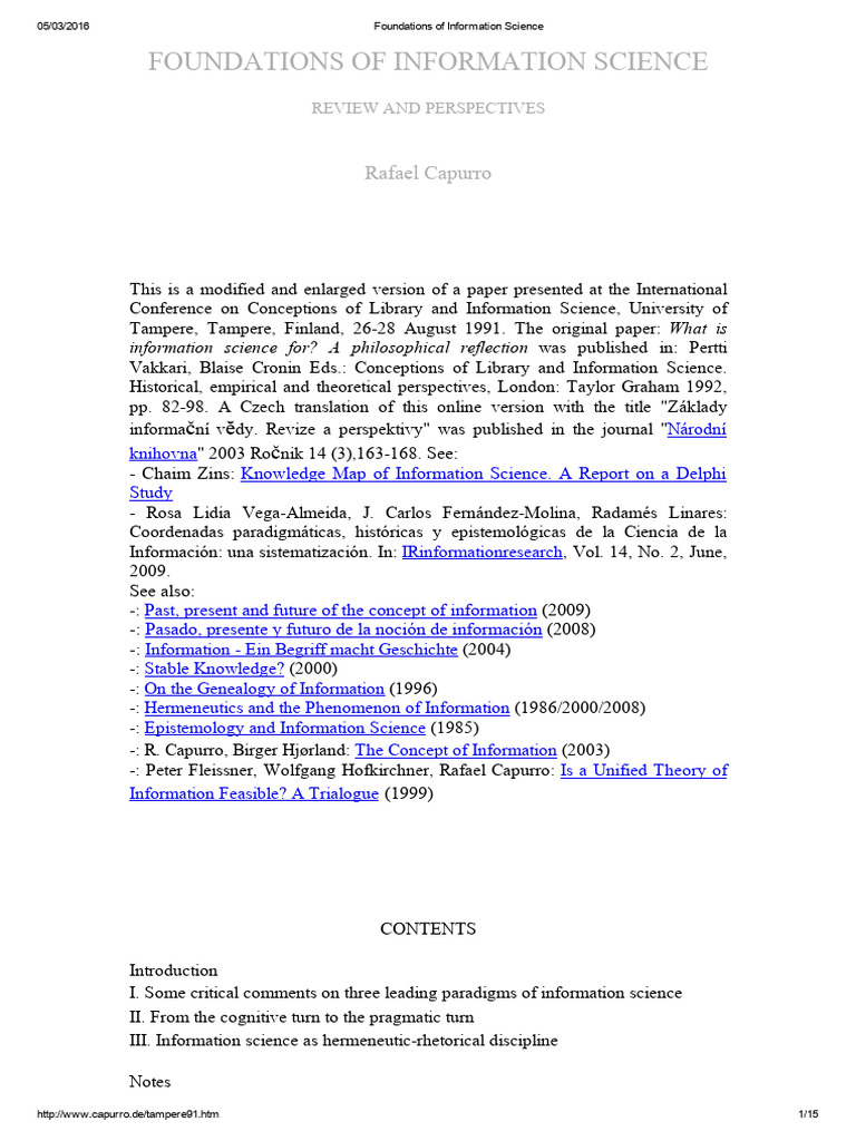 1991-CAPURRO-What Is Information Science For-Foundations of Information ...