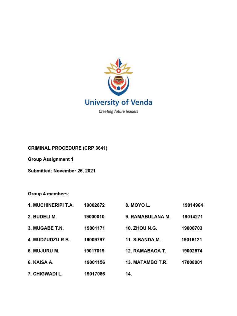 Group 4, CRP 3641 Grp Assnt 01 | PDF | Plea Bargain | Plea