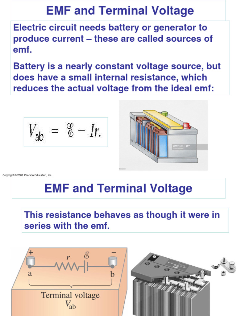 Phy122 - Lectures Emf and Terminal Voltage | PDF | Series And Parallel Circuits | Voltage