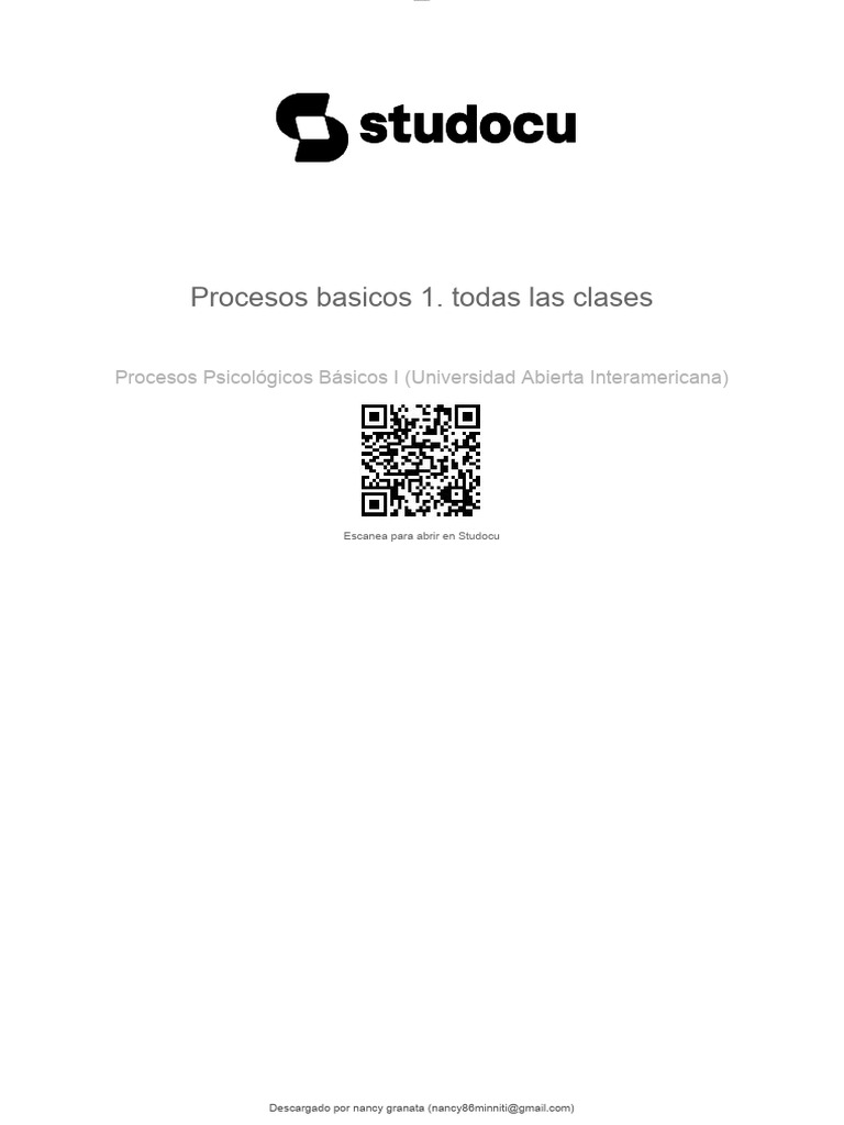 Procesos Basicos 1 Todas Las Clases Pdf Memoria Aprendizaje