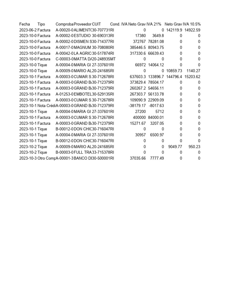 Libro IVA Compra | PDF