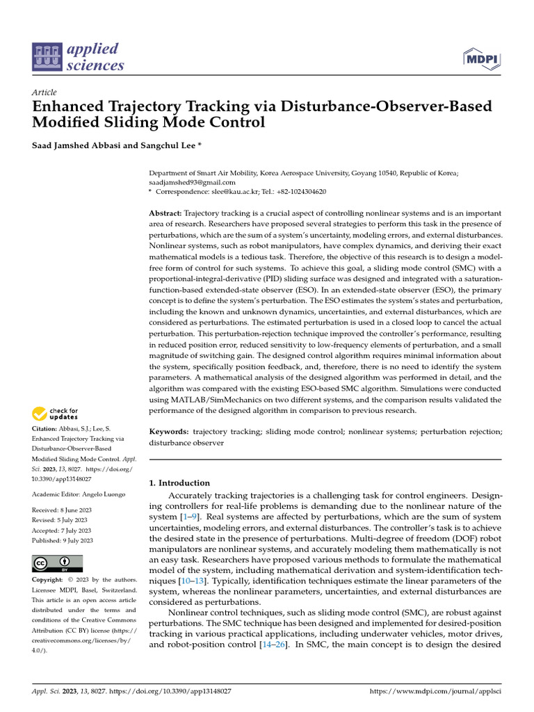 2023-Enhanced Trajectory Tracking Via Disturbance-Observer-Based ...