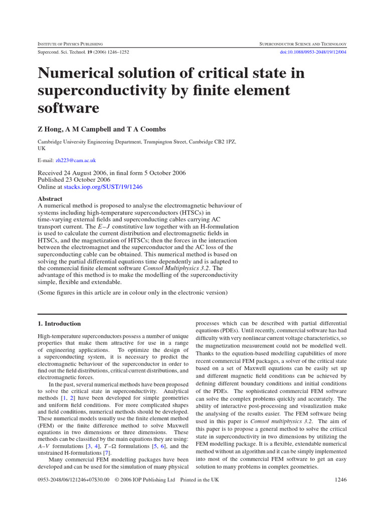 CSM Campbell | PDF | Finite Element Method | Superconductivity