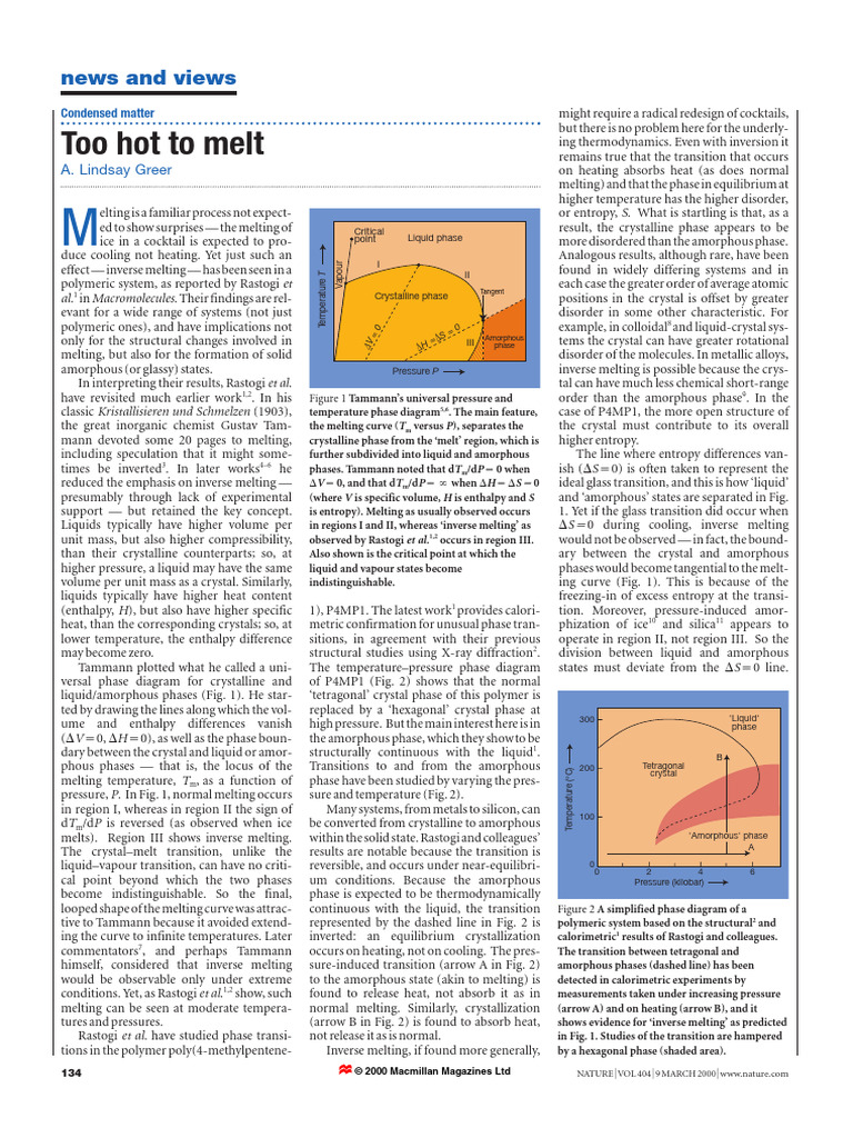 Melting | PDF | Melting | Phase (Matter)