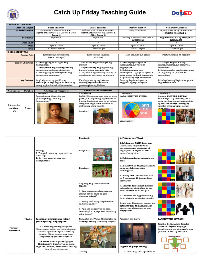 Catch Up Friday Grade 5 DLL April 5 2 | PDF