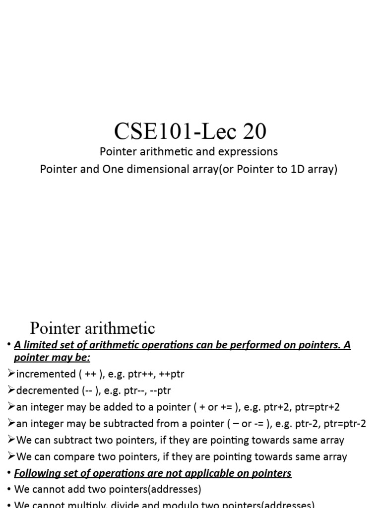 Pointers Part 2 | PDF | Pointer (Computer Programming) | Computer Science Pointers Part 2 | PDF | Pointer (Computer Programming) | Computer Science