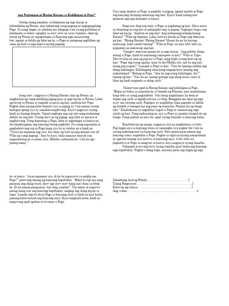 Ang Pagtungon Ni Haring Kerano Sa Kahilingan Ni Pag1 | PDF