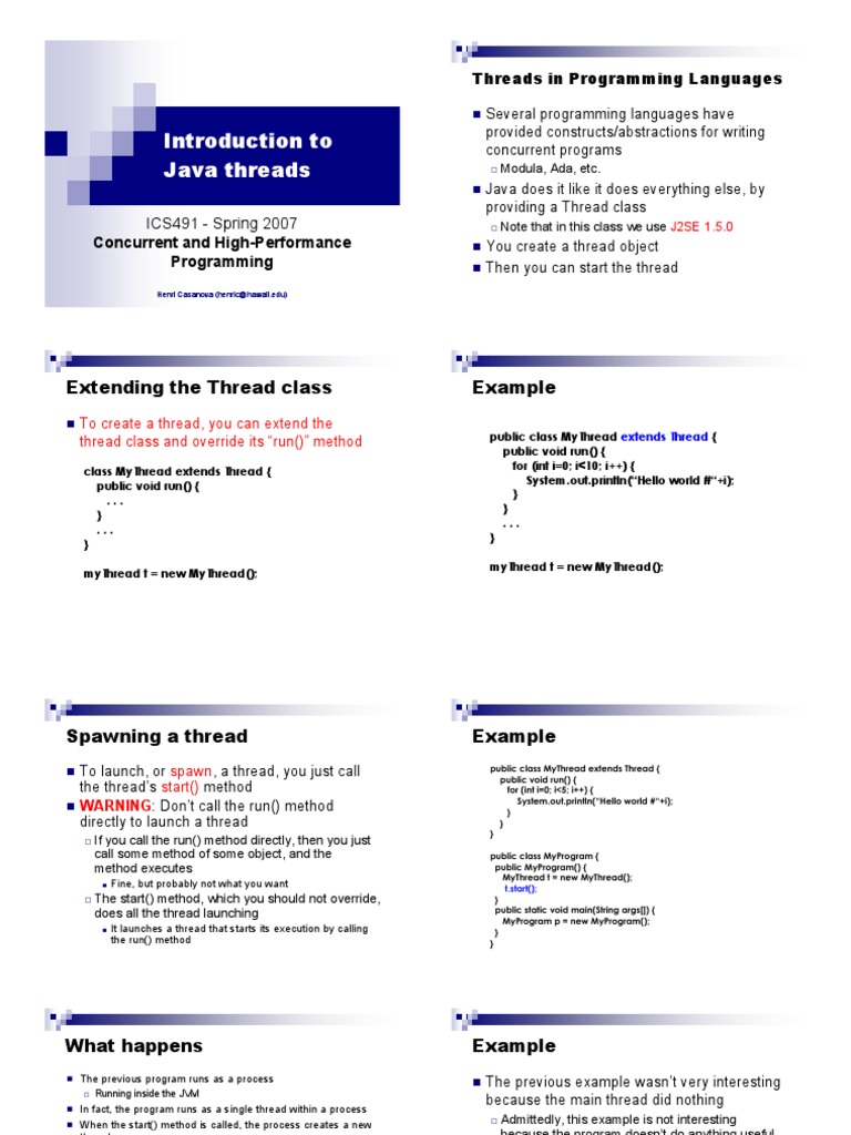 Java Threads - Tutorial | PDF | Thread (Computing) | Java Virtual Machine Java Threads - Tutorial | PDF | Thread (Computing) | Java Virtual Machine