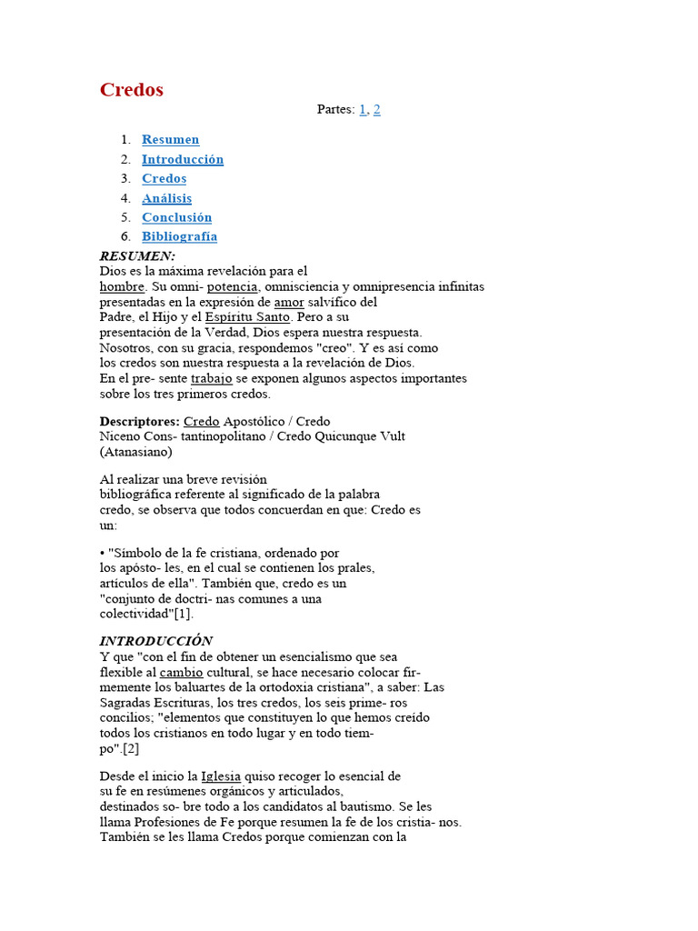 El Credo | PDF | Credo | Cristo (título)
