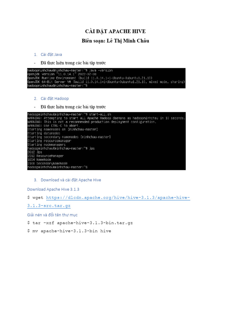 Cai Dat Apache Hive | PDF