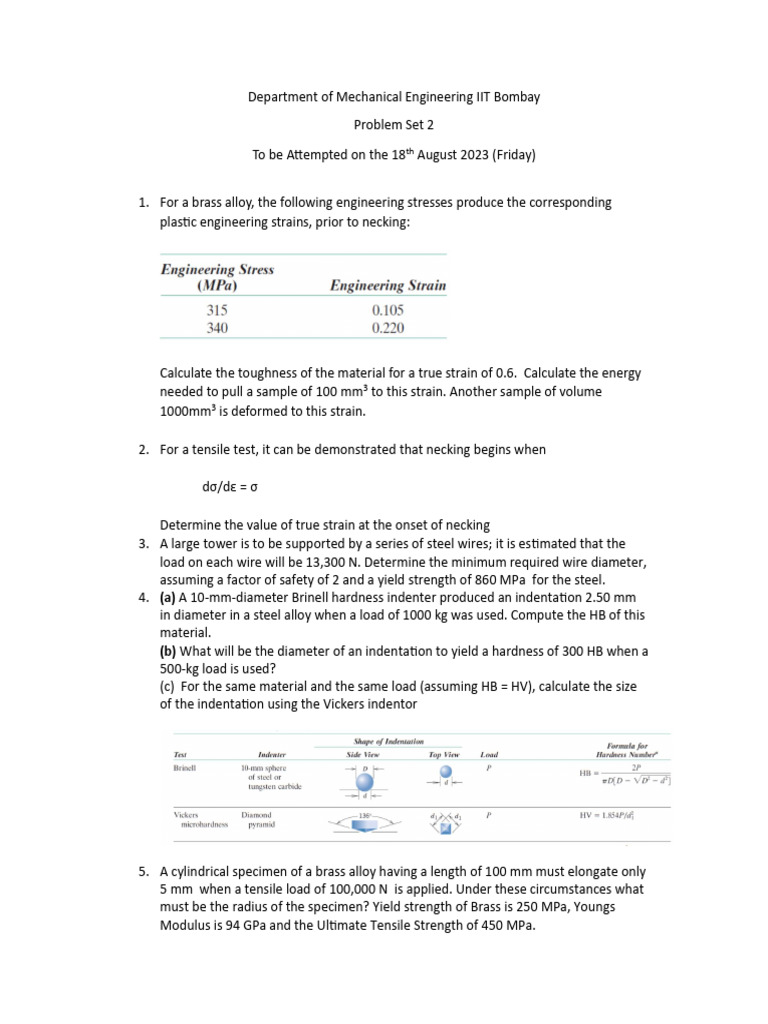 Tutorial 2 Problems | PDF | Deformation (Engineering) | Strength Of Materials