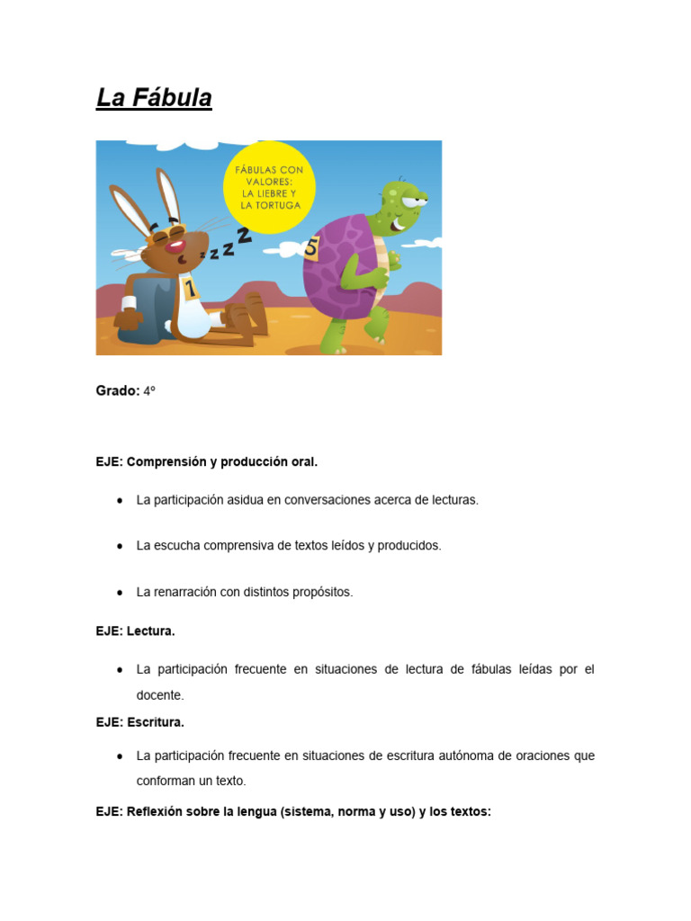 Secuencia Fabula 4 Grado Pdf Fábula Evaluación
