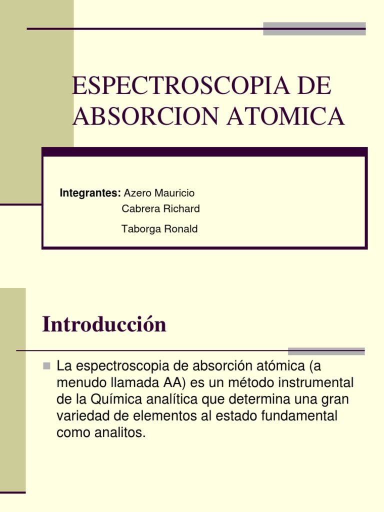 Espectroscopia de Absorción Atómica: Guía Completa | PDF ...