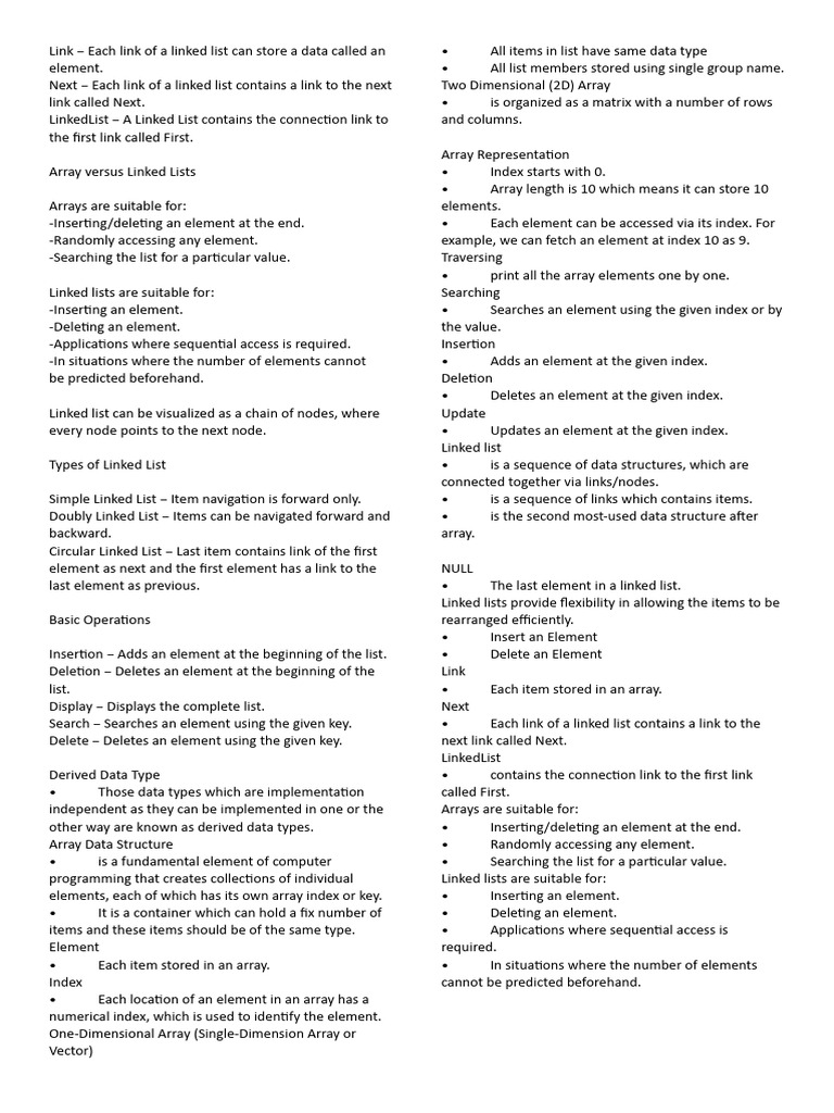 Dsa Reviewer | PDF | Pointer (Computer Programming) | Computer Data Dsa Reviewer | PDF | Pointer (Computer Programming) | Computer Data